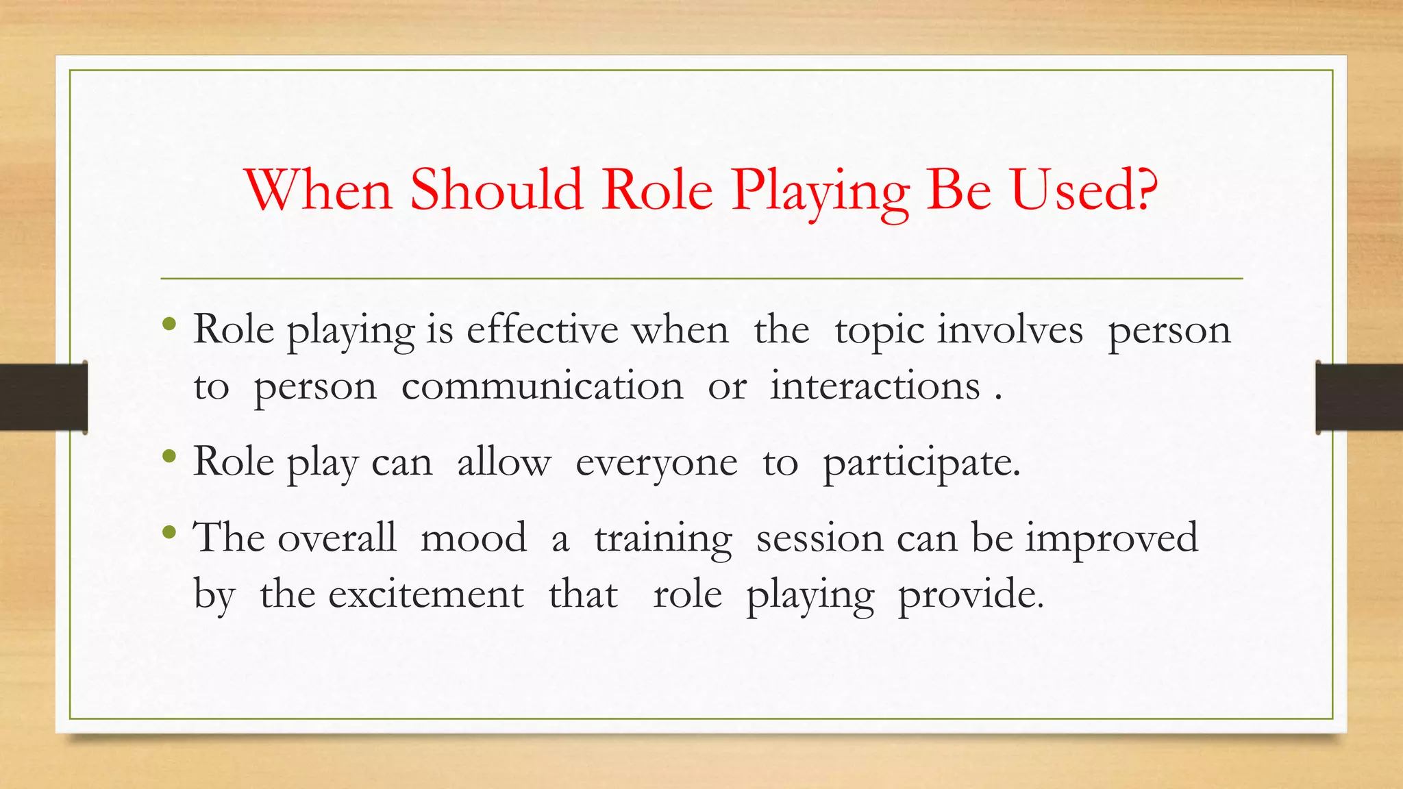 Role play model of teaching | PPTX