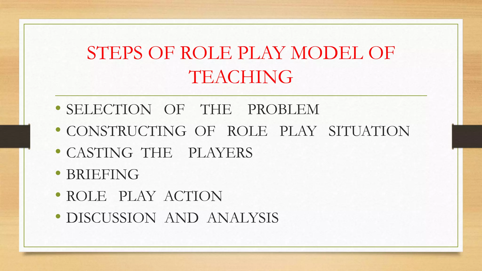 Role play model of teaching | PPTX | Roleplaying Games | Games and Puzzles