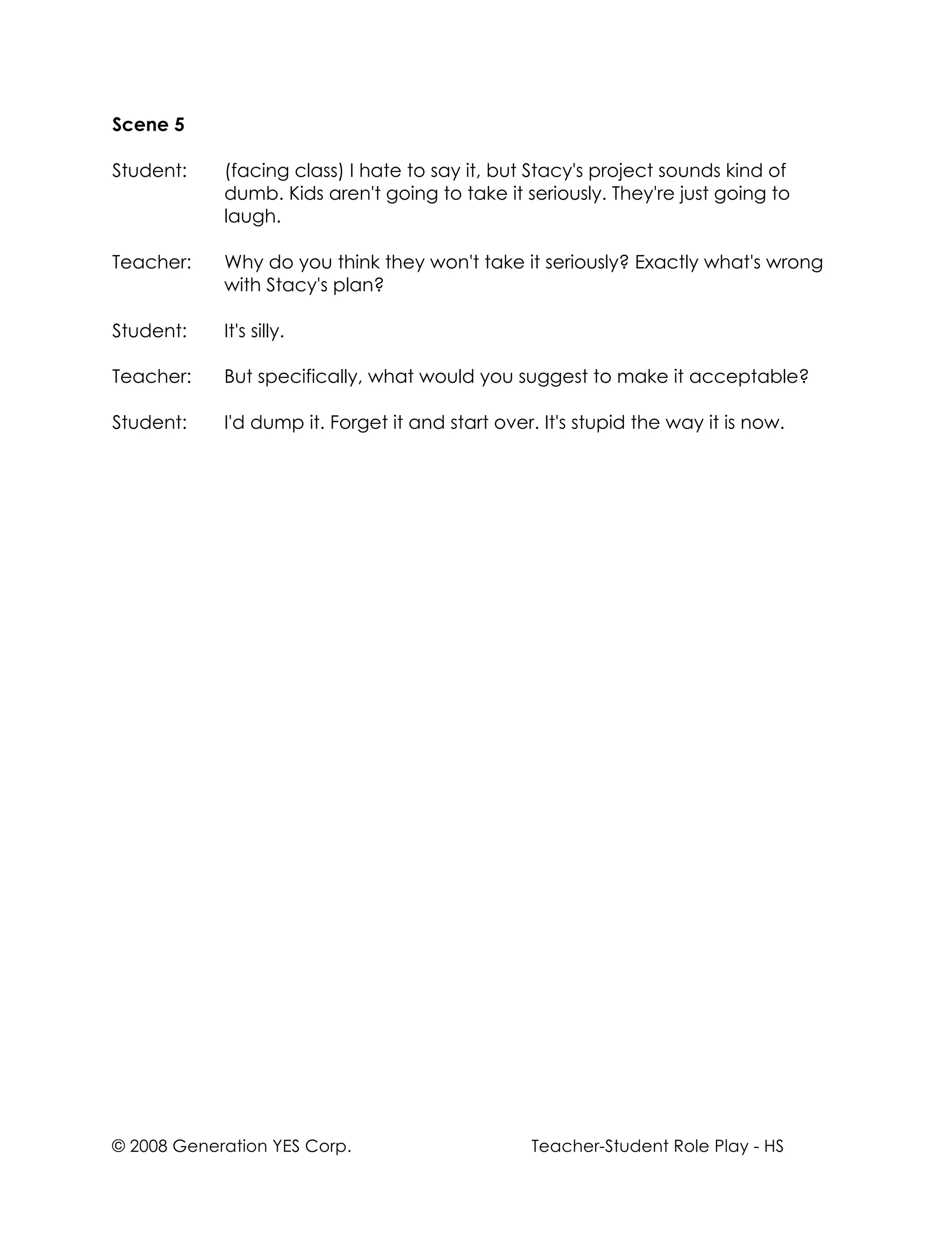 Role Play Script Hs | PDF