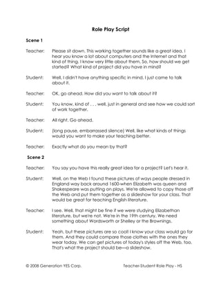 Role Play Script Hs | PDF