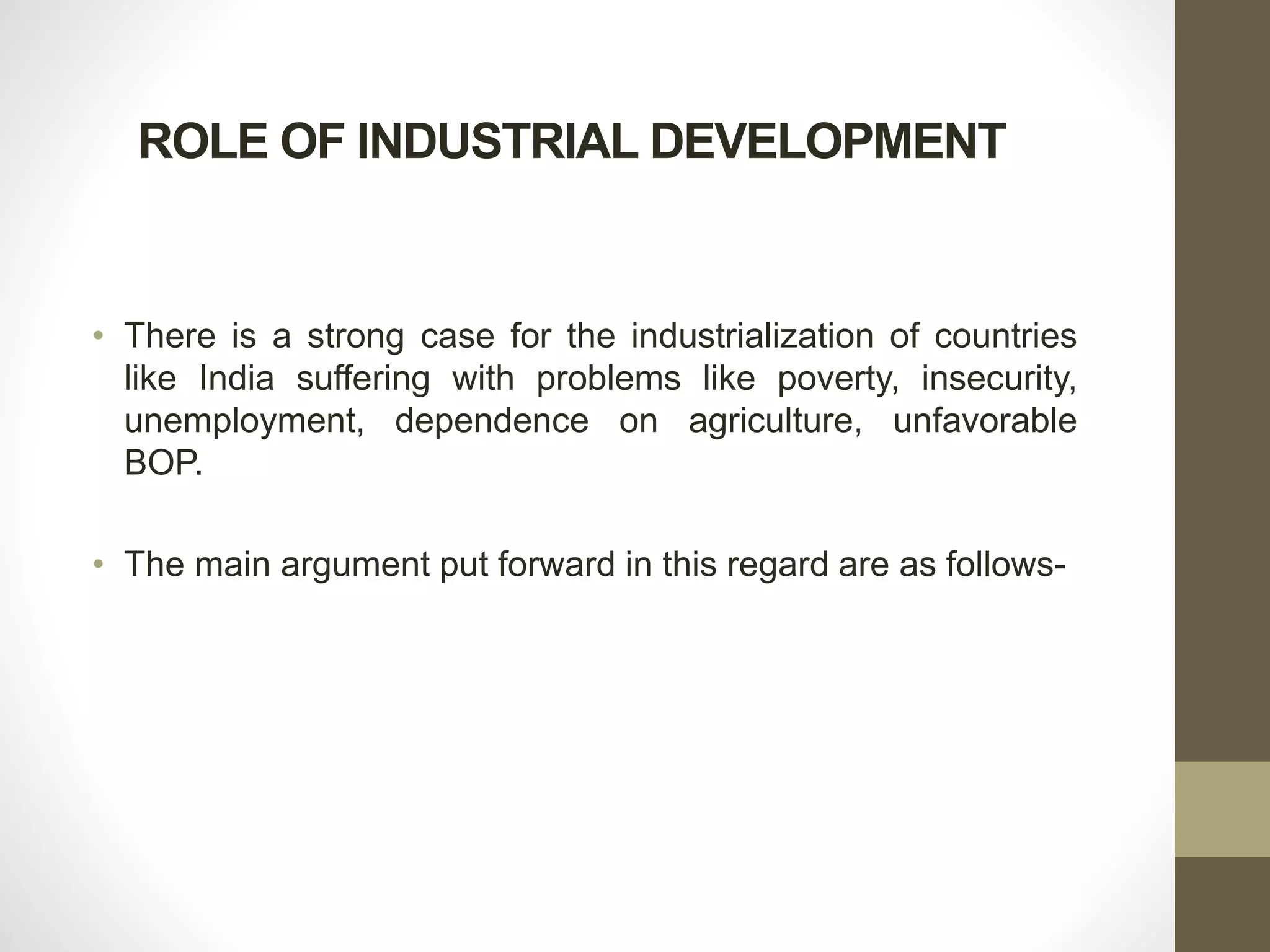 Role & Problem of industrial development in india | PPTX