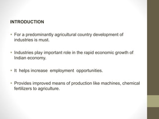 Role & Problem of industrial development in india | PPTX