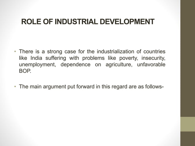 Role & Problem of industrial development in india | PPT