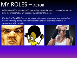 My Roles - A2 Media Studies | PPTX
