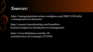 Roles of a Manager | PPTX