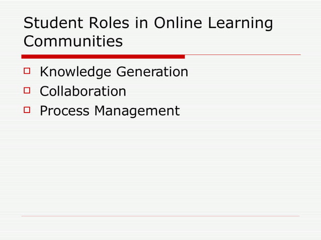 Roles and Responsibilities of the Online Learner | PPT