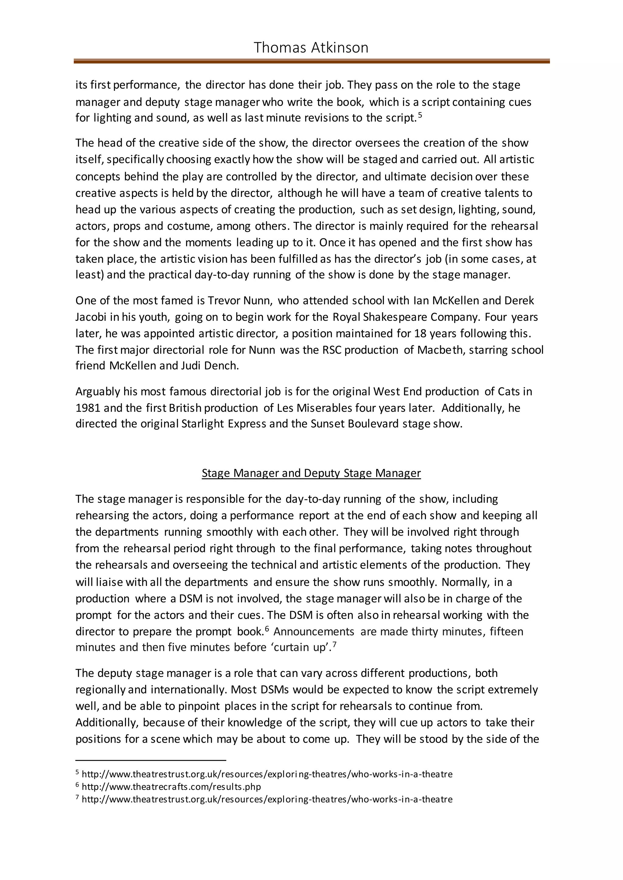 Roles in theatre | DOCX