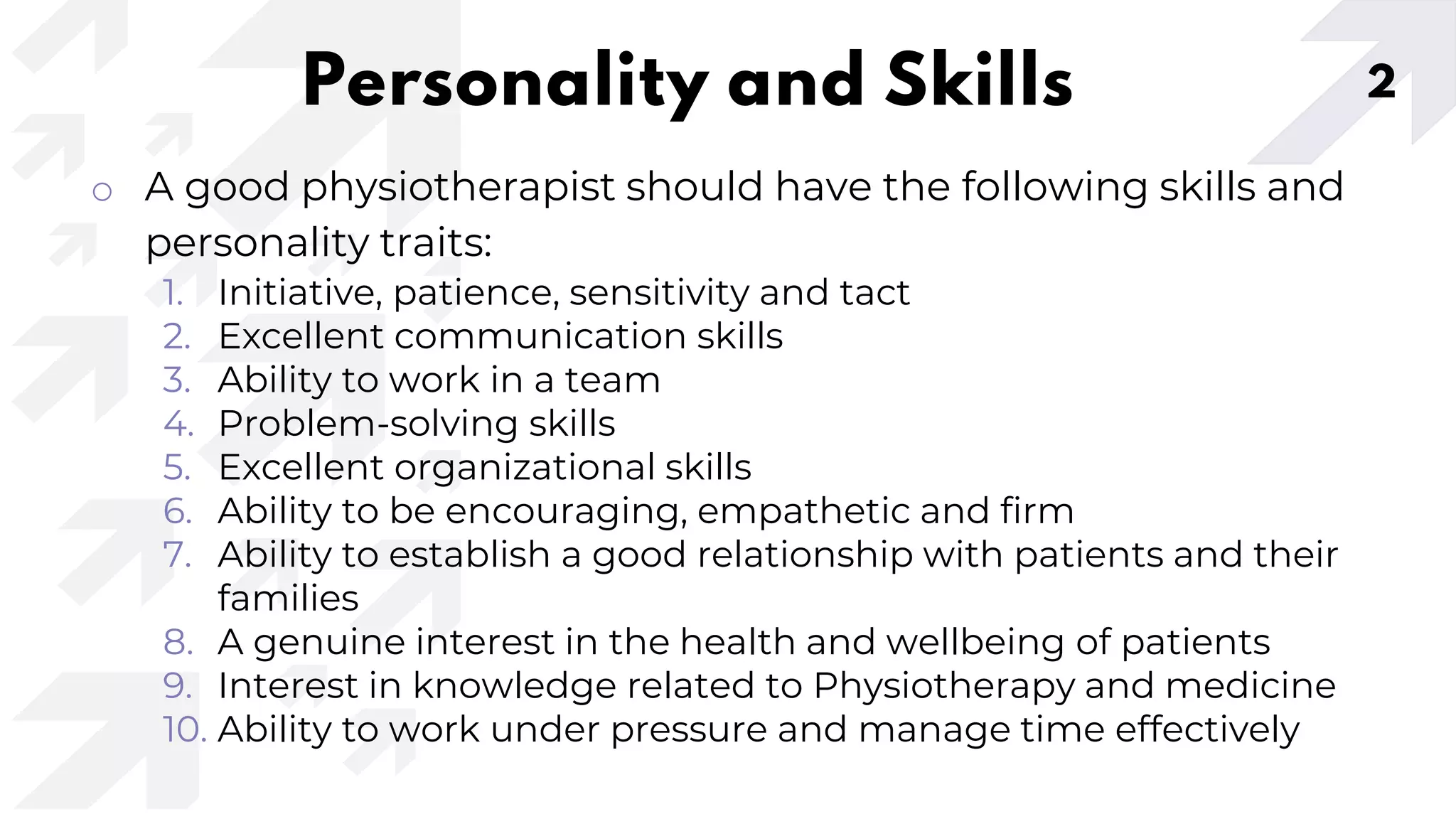 Roles and Characteristics of Physiotherapists | PPTX