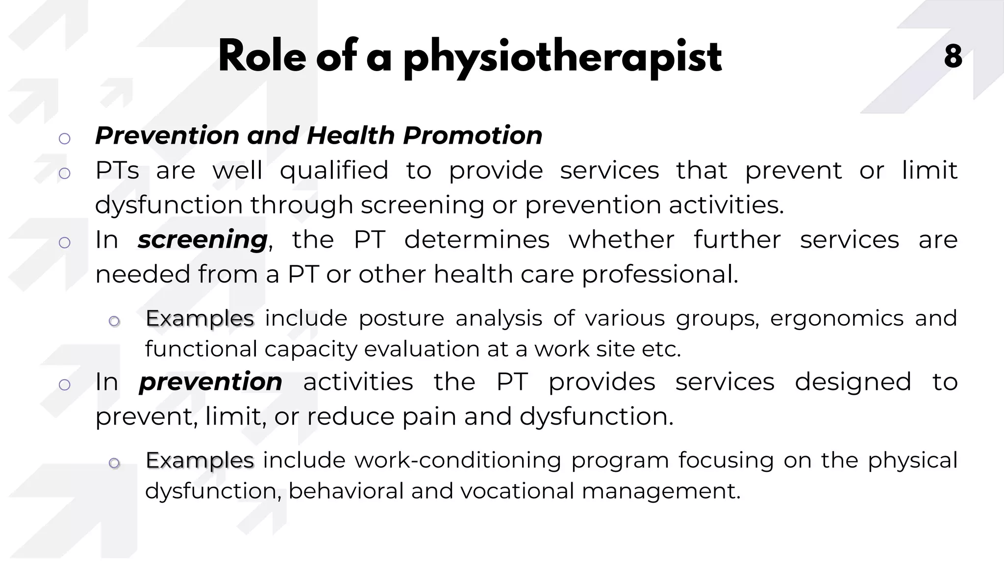 Roles and Characteristics of Physiotherapists | PPTX