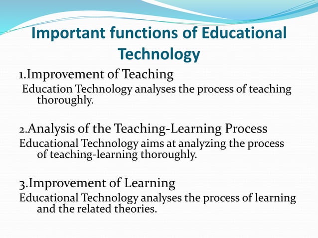 Roles and functions of educational technology in the 21st century ...