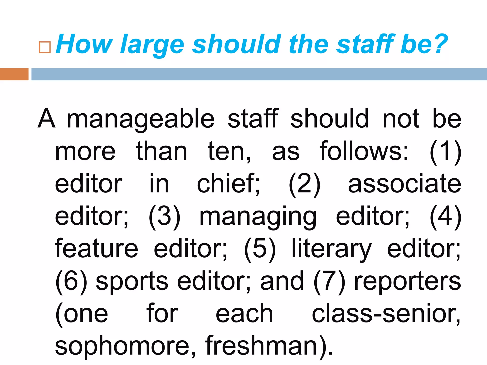 Roles and functions of the publication staff | PPTX