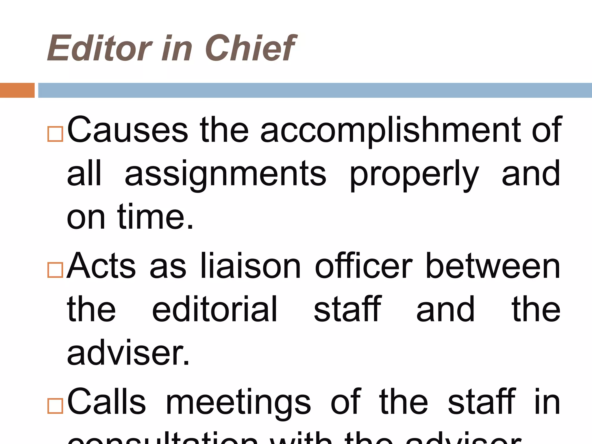 Roles and functions of the publication staff | PPTX