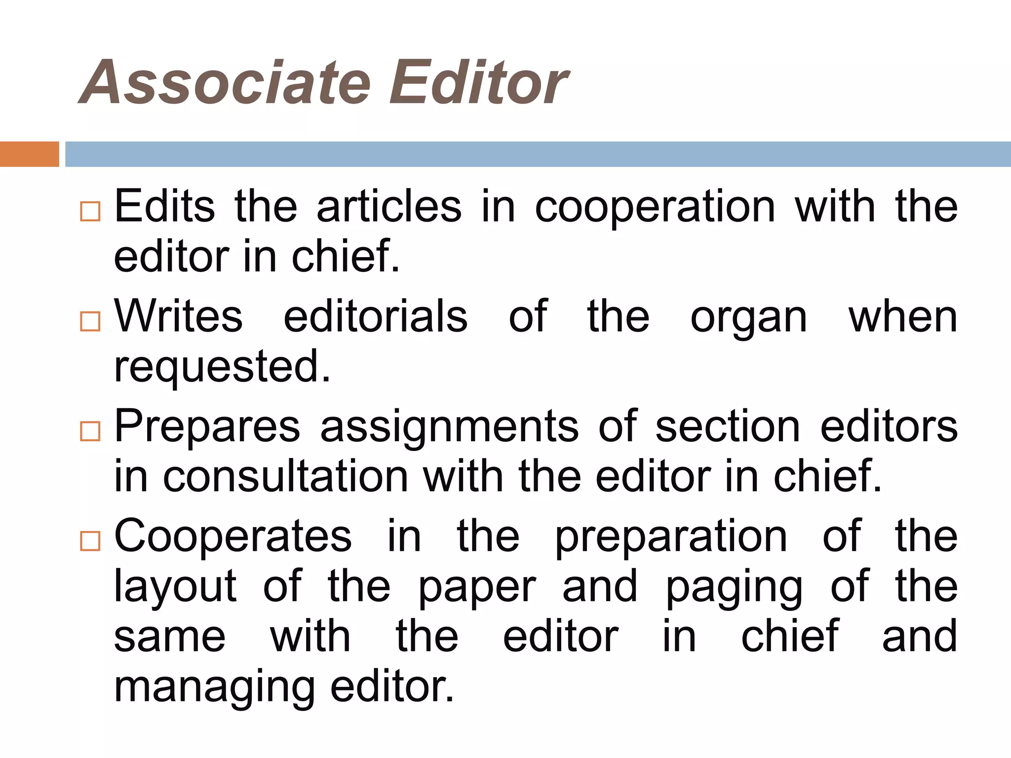 Roles and functions of the publication staff | PPTX