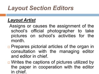 Roles and functions of the publication staff | PPTX