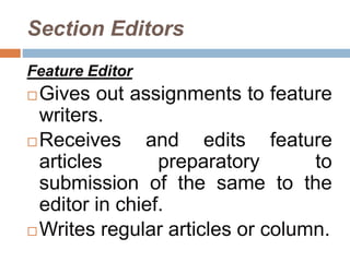 Roles and functions of the publication staff | PPTX
