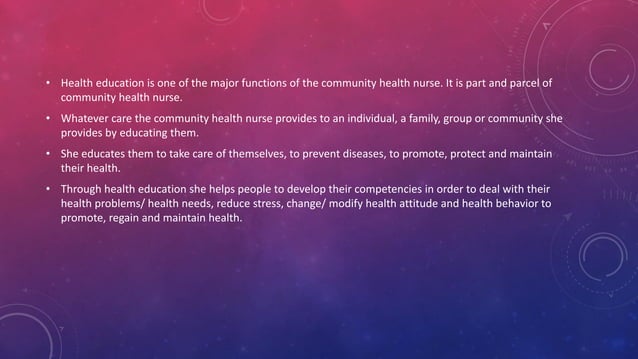 Roles and general functions of community health nurse | PDF