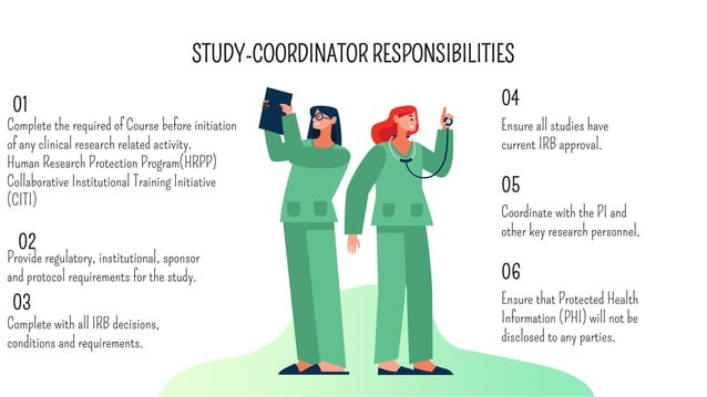 Roles and responsibilities in clinical trials | PPTX