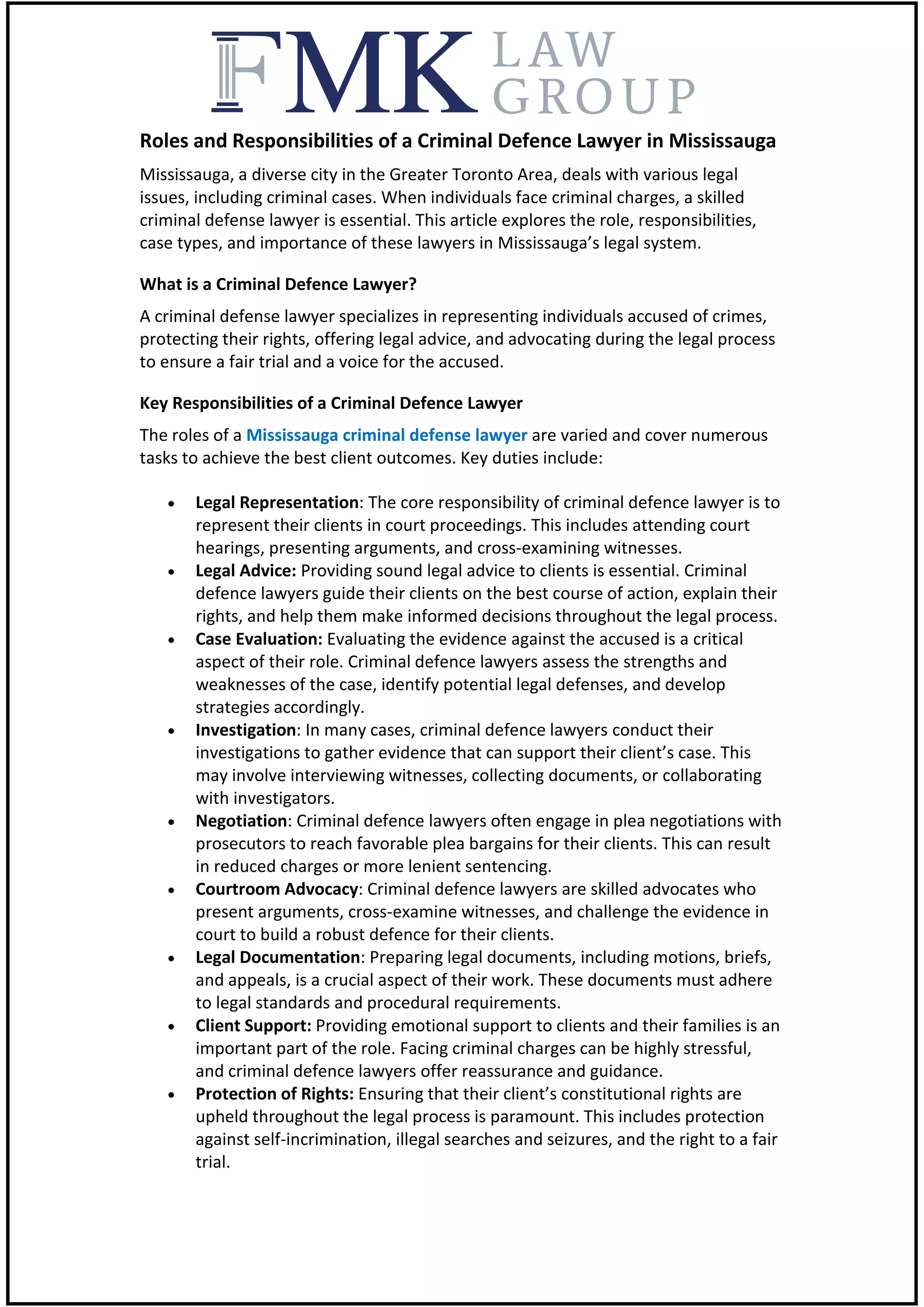 Roles and Responsibilities of a Criminal Defence Lawyer in Mississauga.pdf