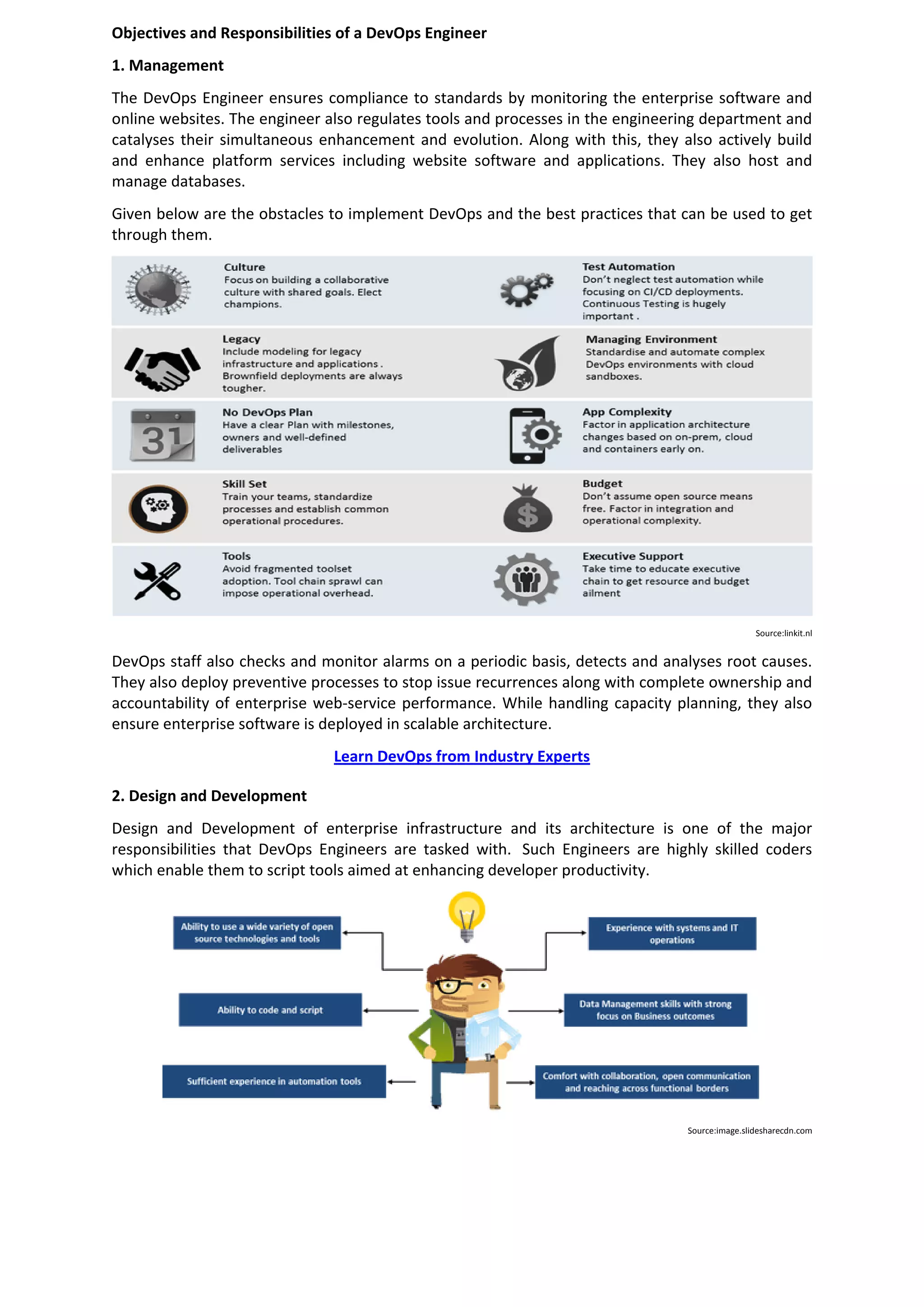Roles and Responsibilities of a DevOps Engineer | PDF