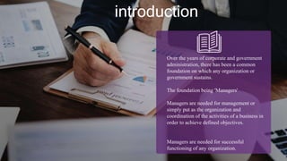 Roles and responsibilities of a manager | PPTX