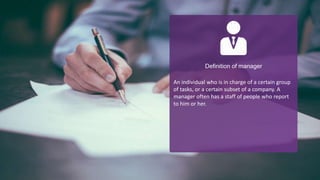 Roles and responsibilities of a manager | PPTX