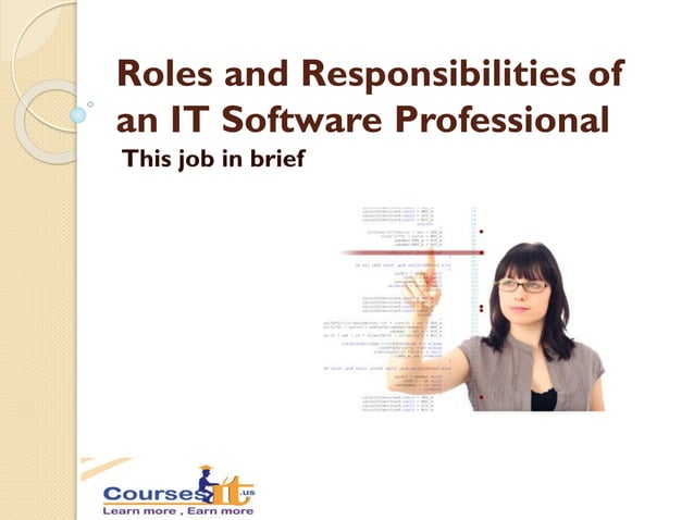 Roles and responsibilities of an IT software professional | PPT