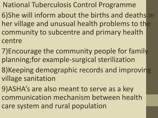 Roles and responsibilities of asha | PPT