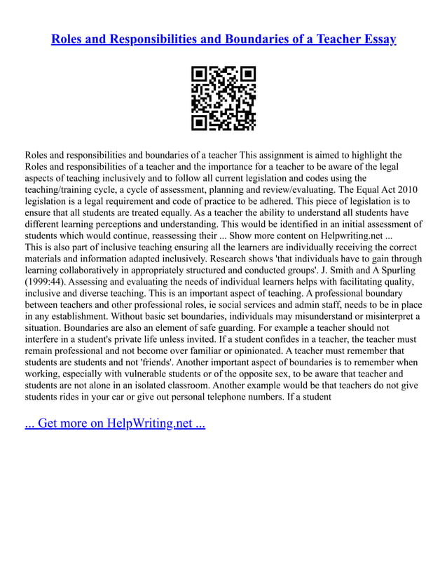 Roles And Responsibilities Of A Teacher | PDF | Educational Assessment ...