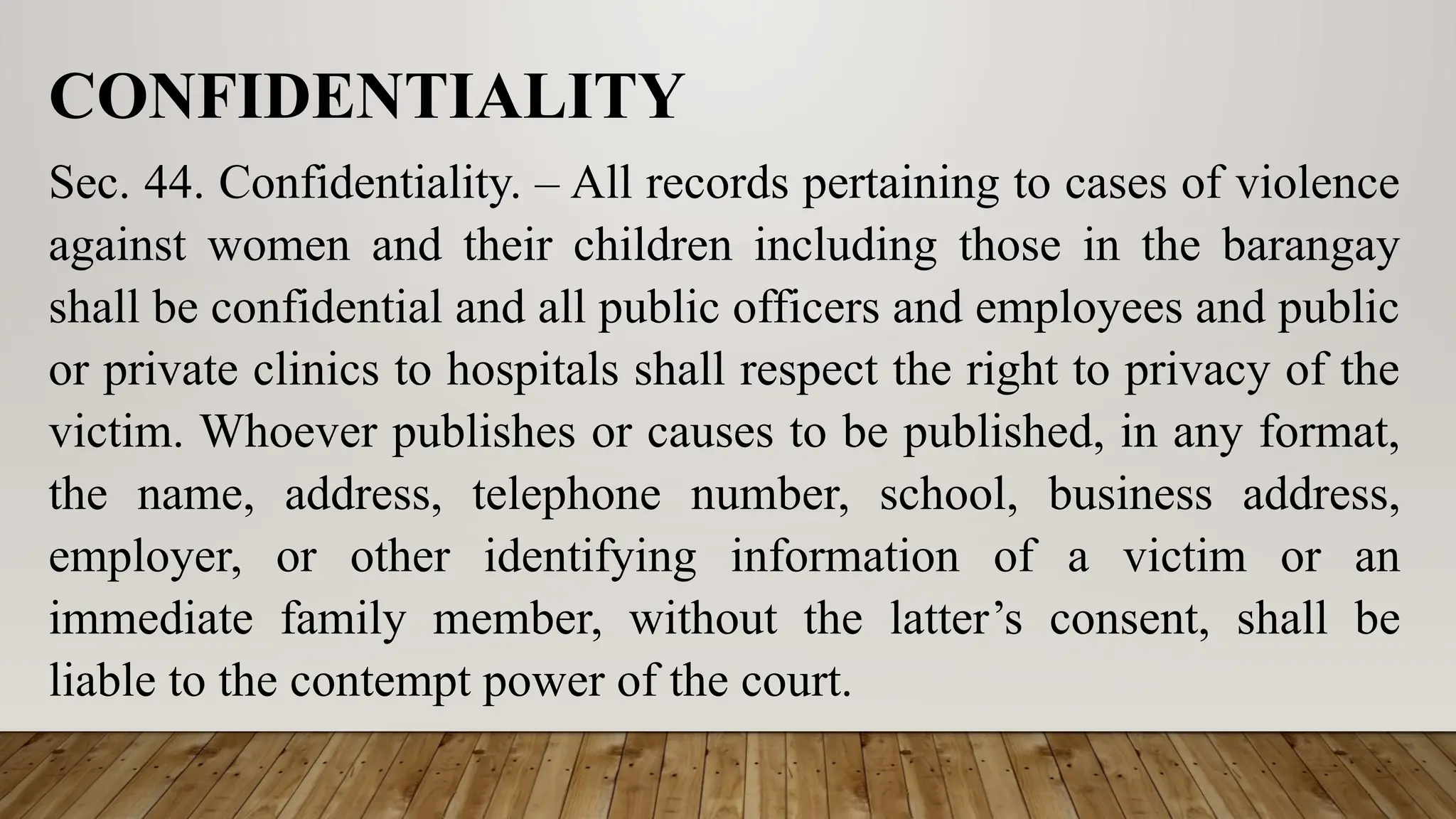 Roles and Responsibilities of Brgy. Officials in VAWC Cases | PPTX ...