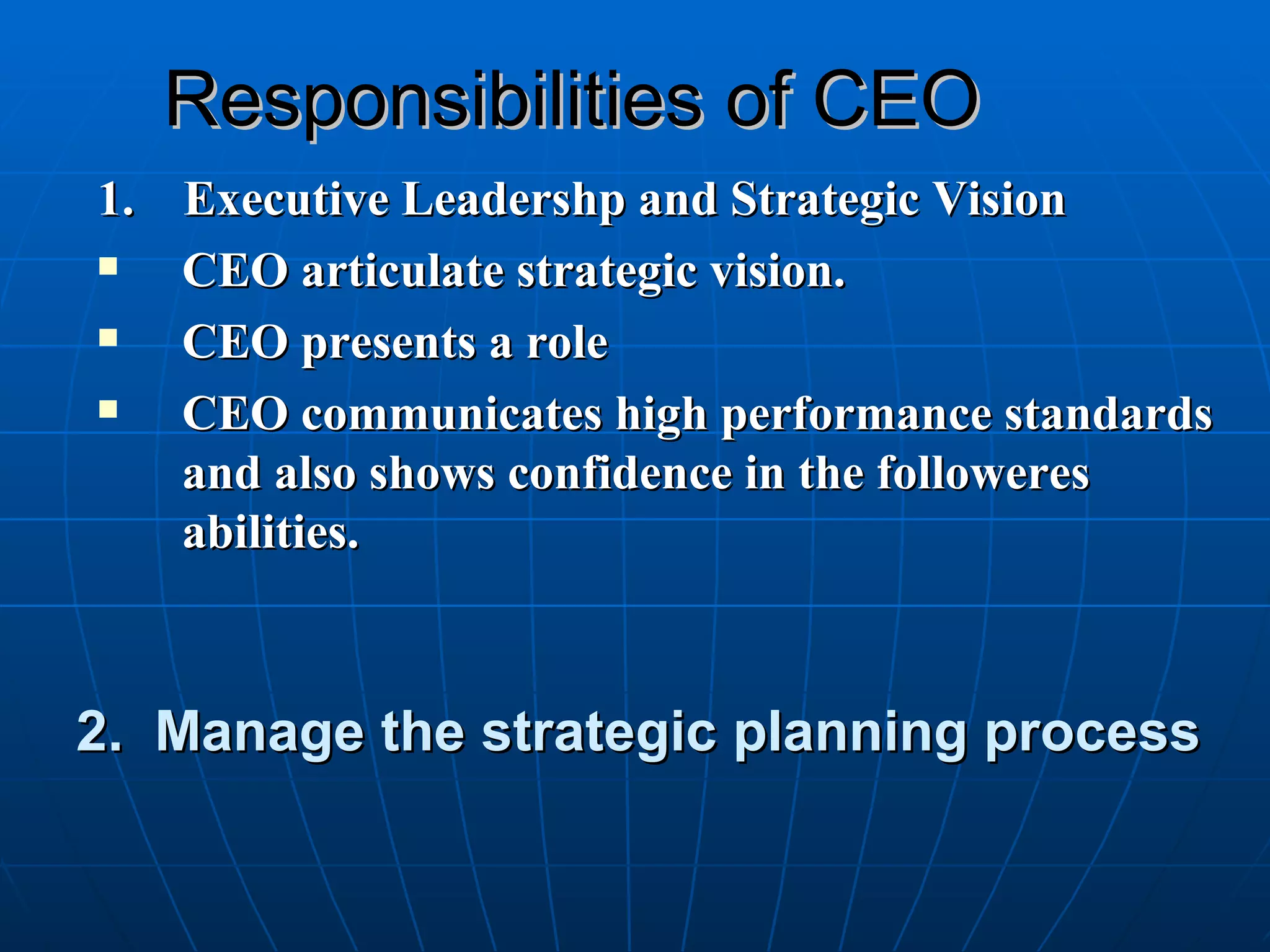 Roles And Responsibilities Of Ceo | PPT