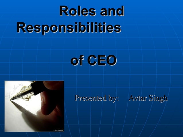 Roles And Responsibilities Of Ceo | PPT