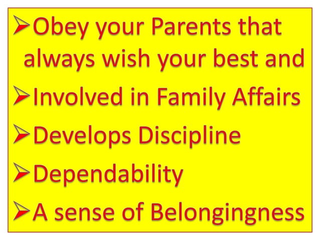 Roles and responsibilities of each family member | PPT