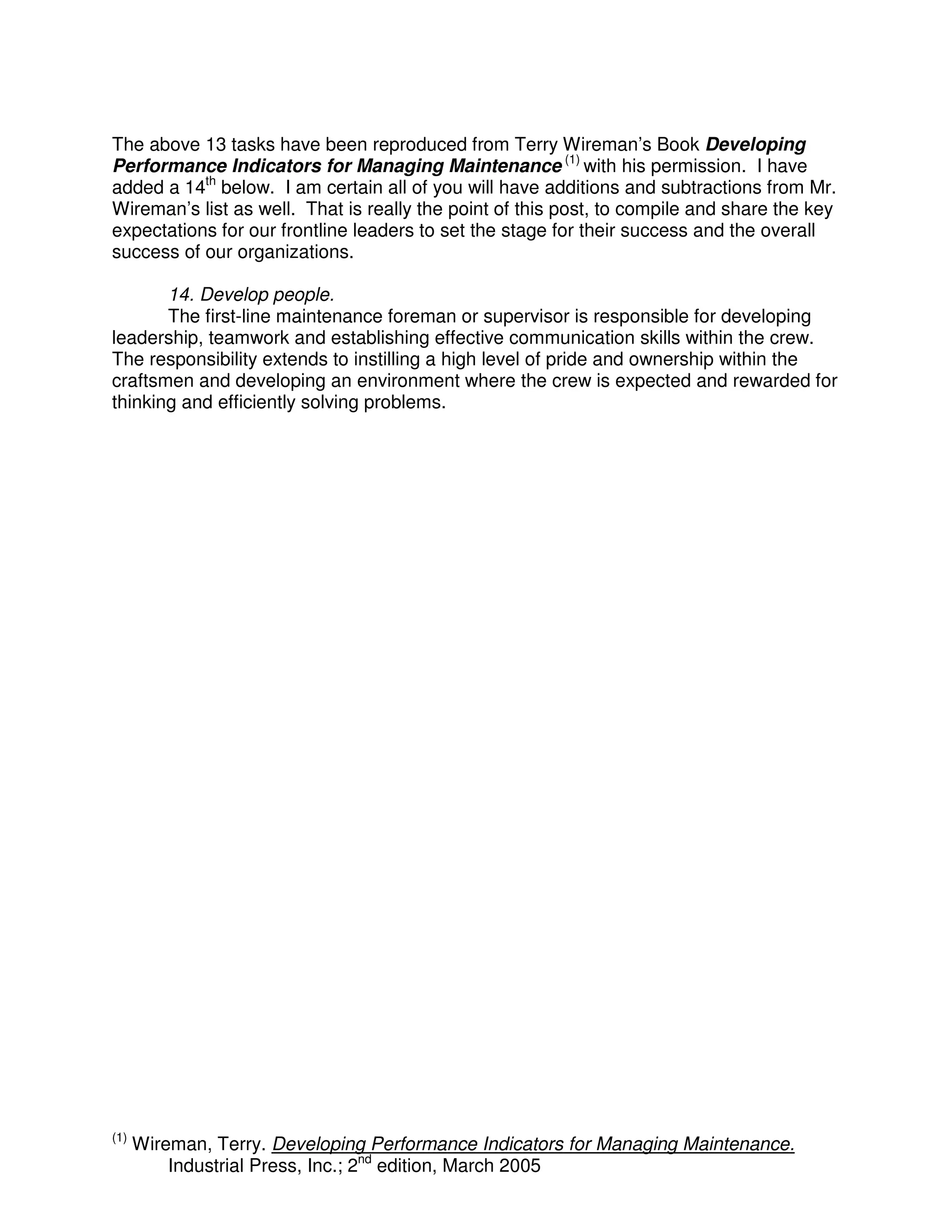 Roles And Responsibilities Of First Line Maintenance Supervisor | PDF