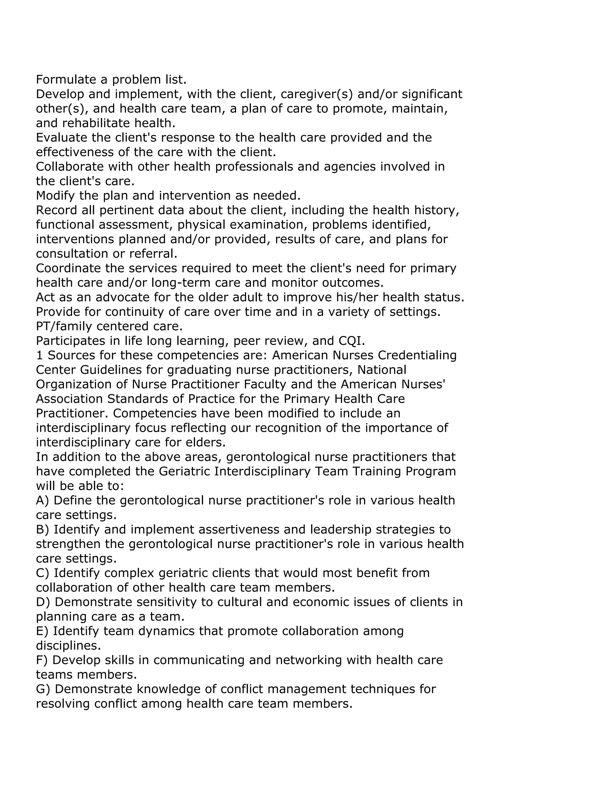 Roles and responsibilities of geriatric nursing | DOCX