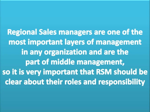 Roles and responsibilities of regional sales managers | PPTX | Sales ...