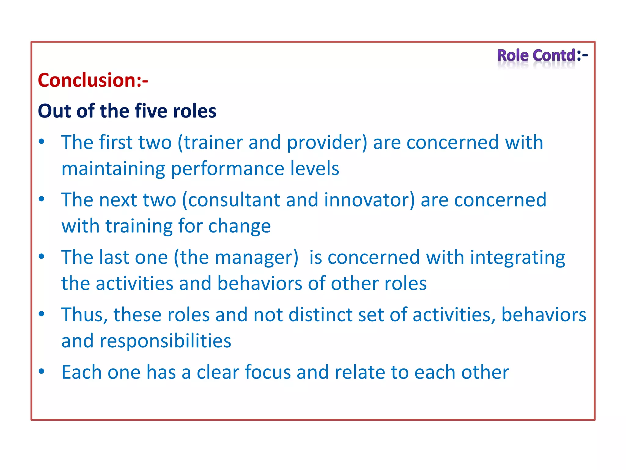 Roles and responsibilities of trainers | PPTX