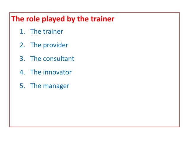 Roles and responsibilities of trainers | PPTX