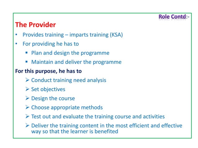 Roles and responsibilities of trainers | PPTX