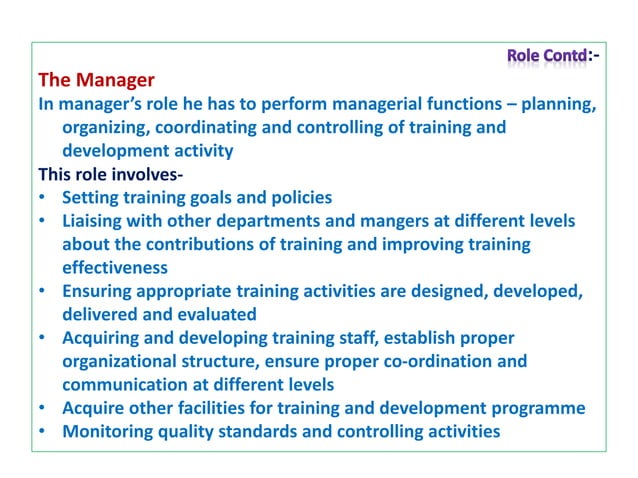 Roles and responsibilities of trainers | PPTX