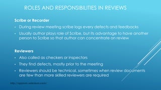 Roles and responsibilties in reviews | PPT