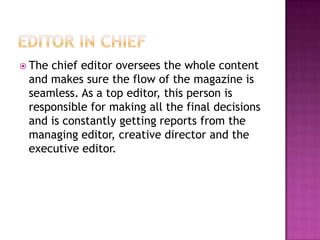 Roles In The Magazine Industry | PPTX