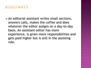 Roles In The Magazine Industry | PPTX
