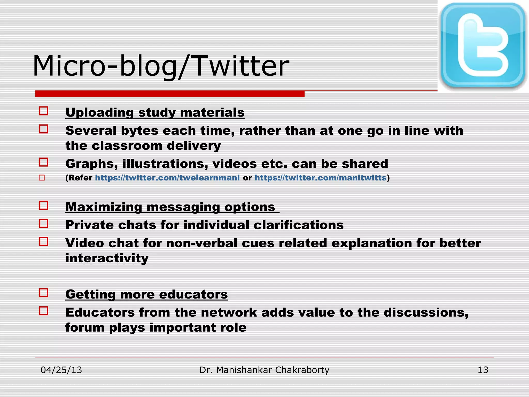 Role social media in teaching and learning dr manishankar chakraborty ...