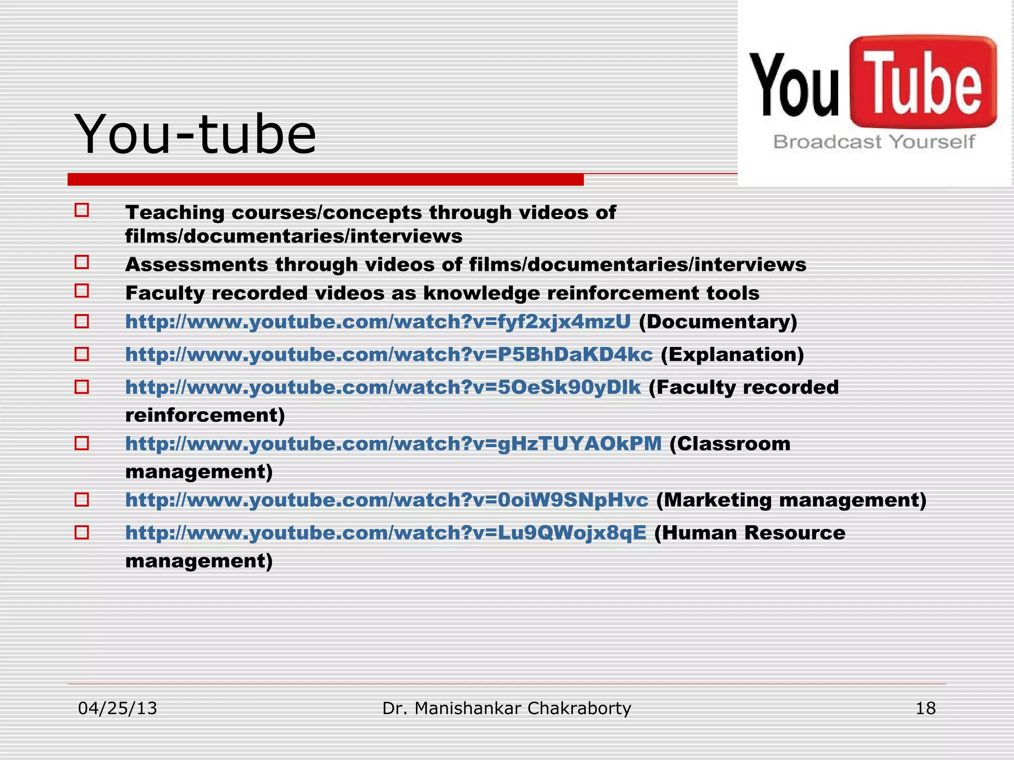 Role social media in teaching and learning dr manishankar chakraborty ...