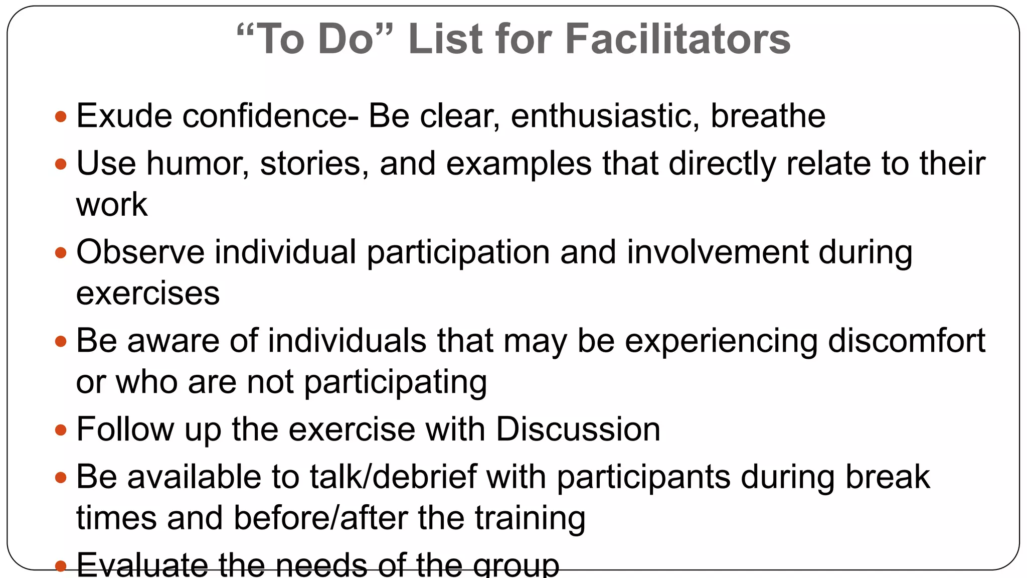 Roles of an effective facilitator | PPTX