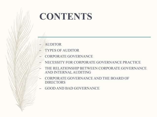 power point presentation Roles of auditors in enhancing corporate ...