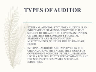 power point presentation Roles of auditors in enhancing corporate ...