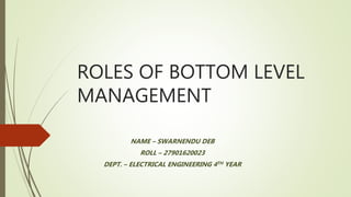 ROLES OF BOTTOM LEVEL MANAGEMENT.pptx