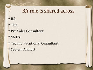 Roles of business analyst | PPS