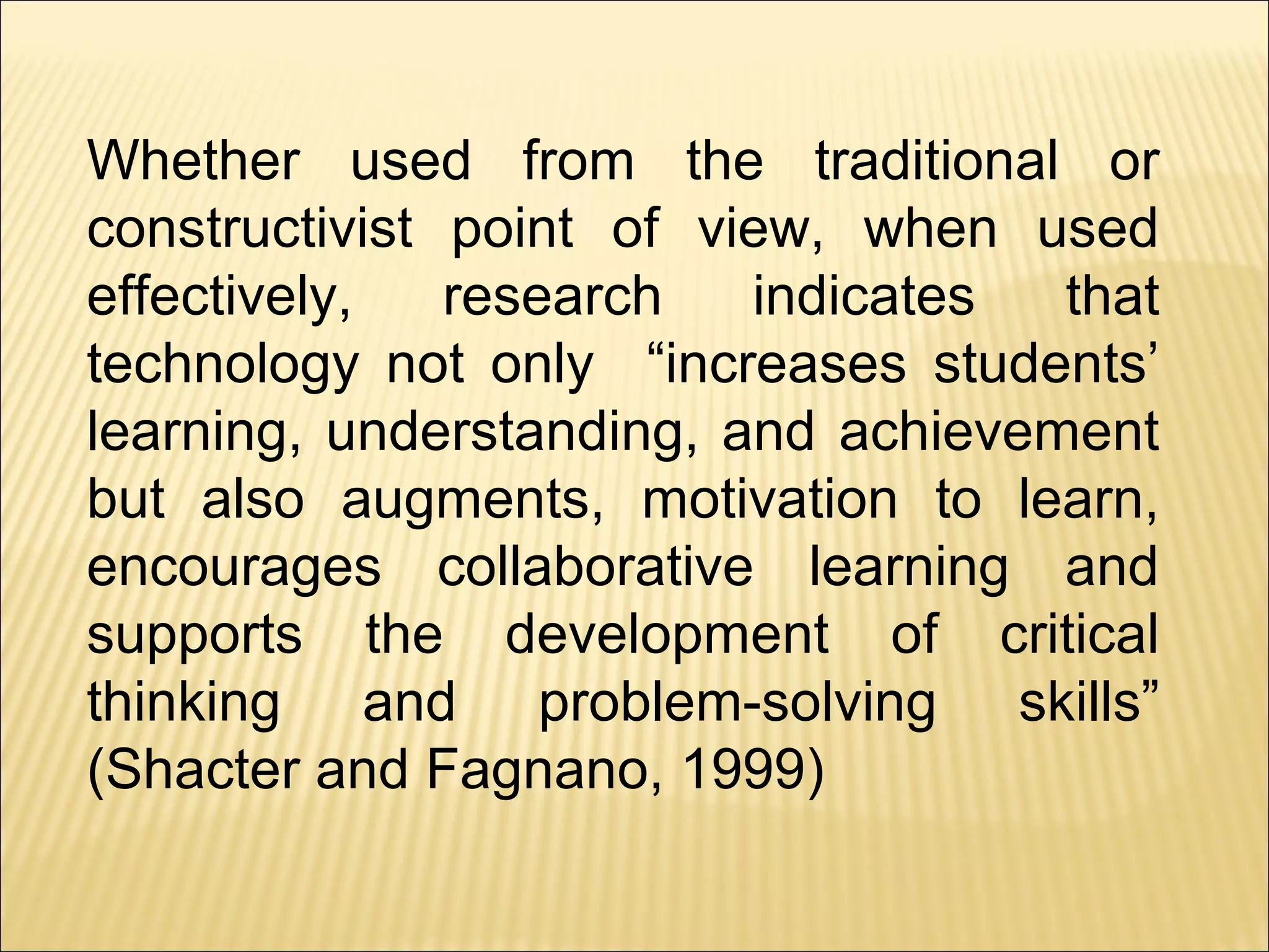 Roles of educational technology in learning | PPT